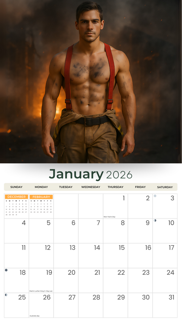 2026 Firefighters - Deluxe Wall Calendar